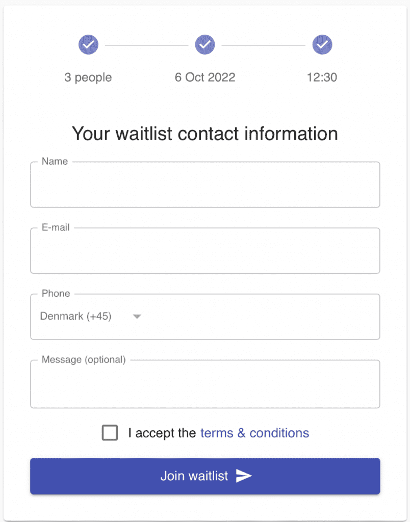 Digital restaurant waitlist - Try it for free