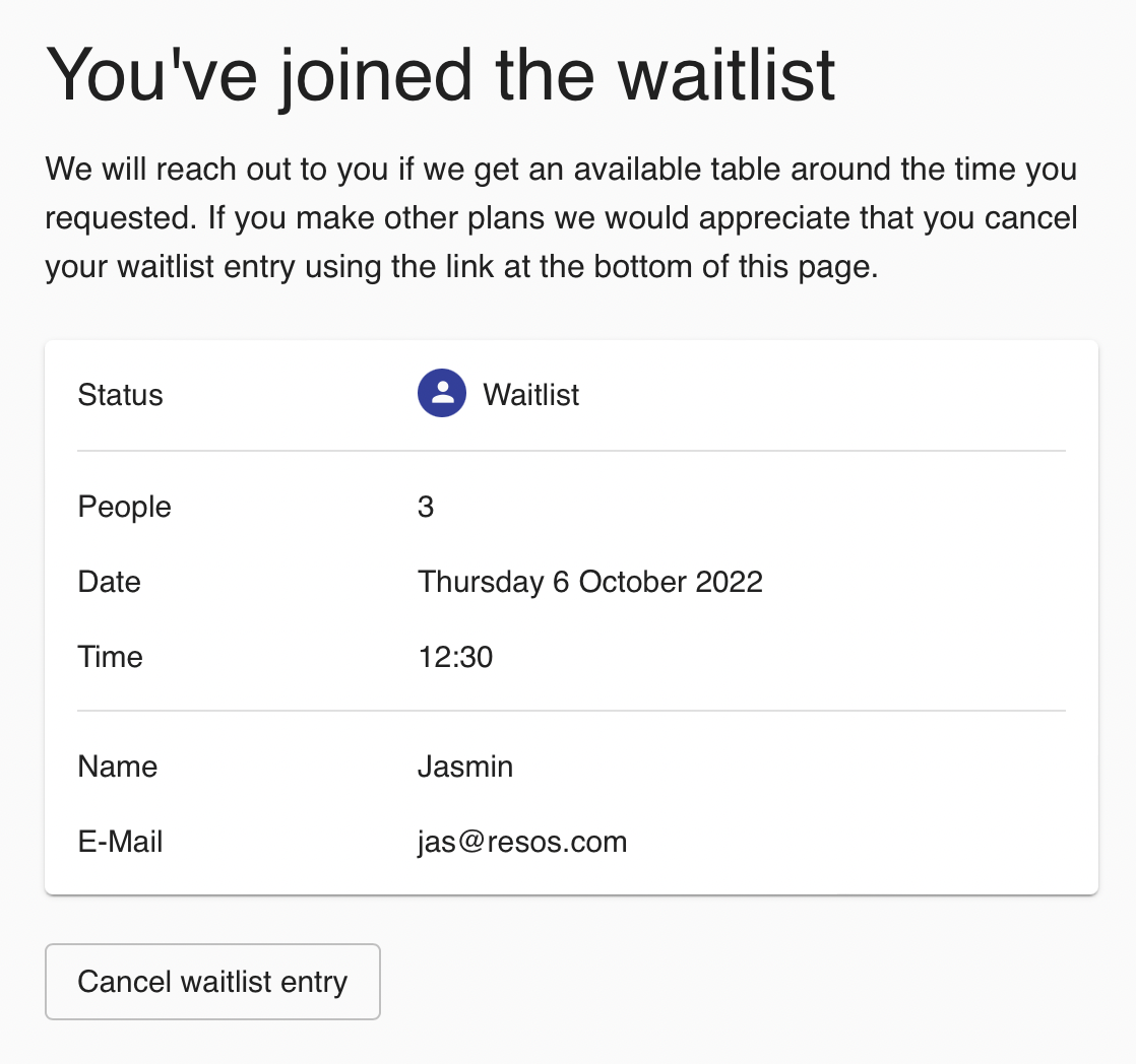 Digital restaurant waitlist - Try it for free