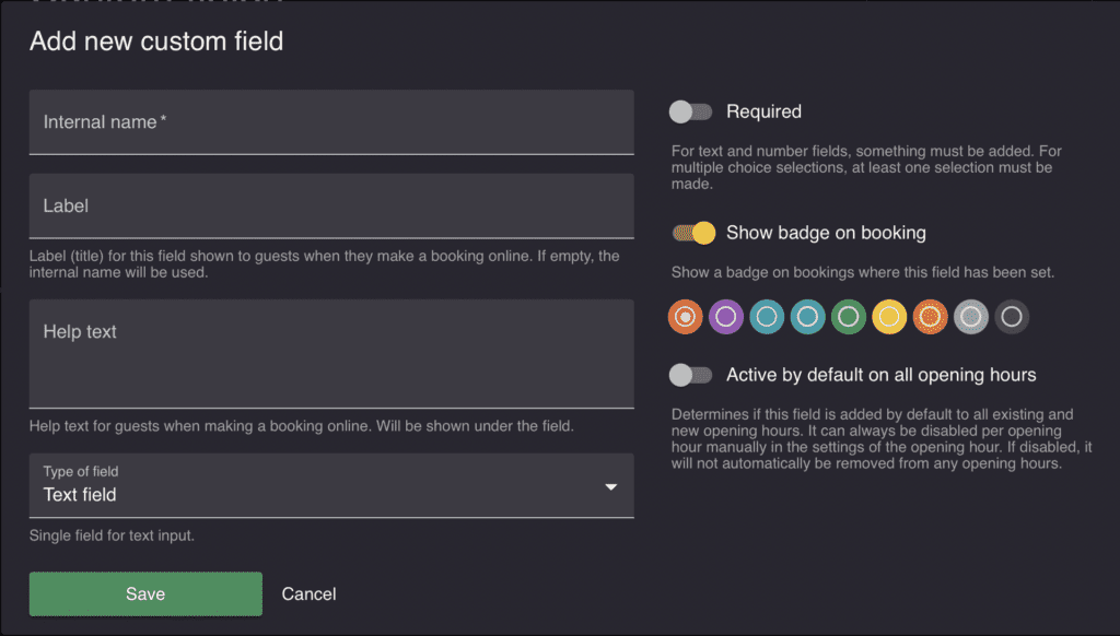 How to set up custom fields – resOS booking system