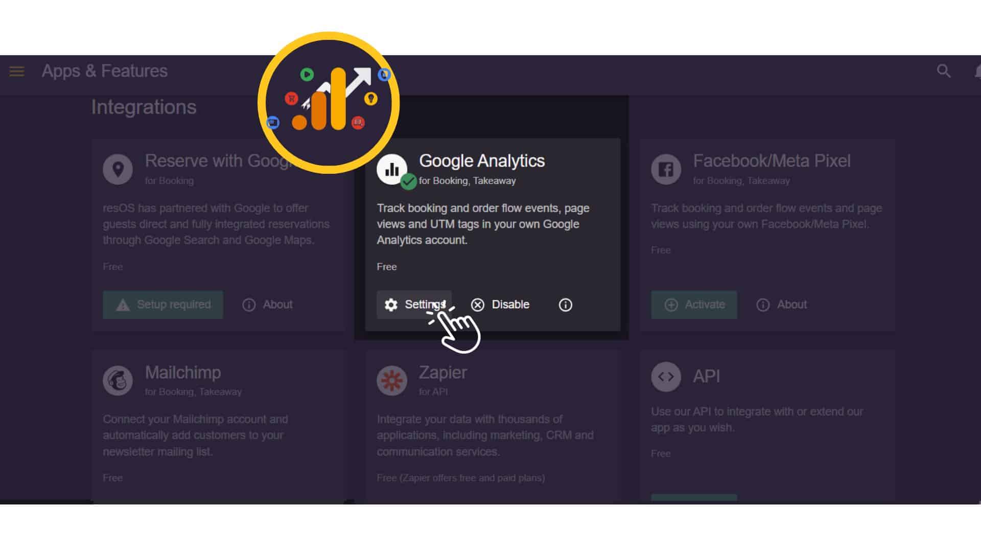 Google Analytics integration for your booking system