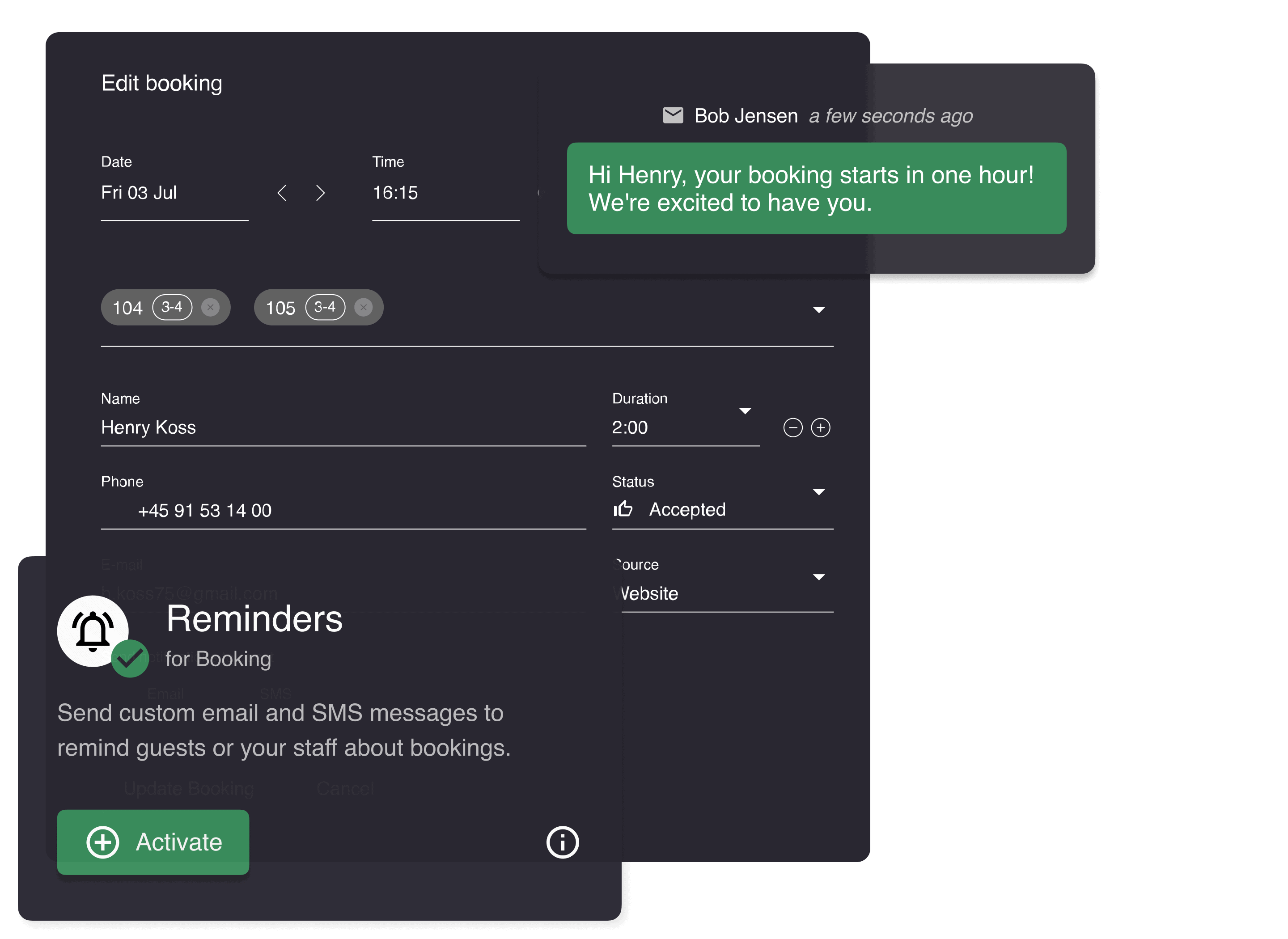 Table booking reminders for your restaurant and your guests – resOS