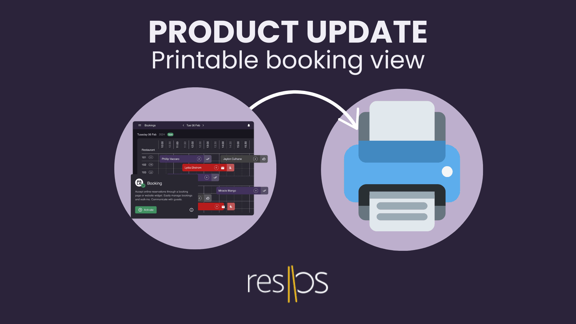 Product update – Printable booking views – Resos - Restaurant Booking ...